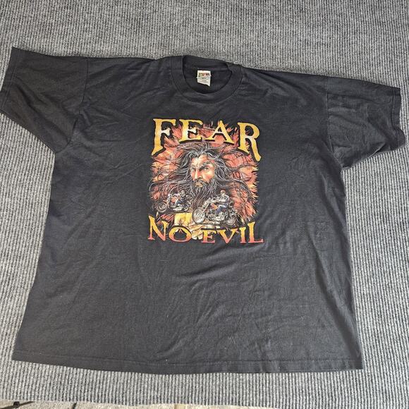 Fruit of the Loom | Shirts | Vintage Fear No Evil Shirt Mens 3xl Biker ...